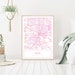 Dallas Map, Map of Dallas, Pink Dallas Map, Dallas Poster, Map of ...