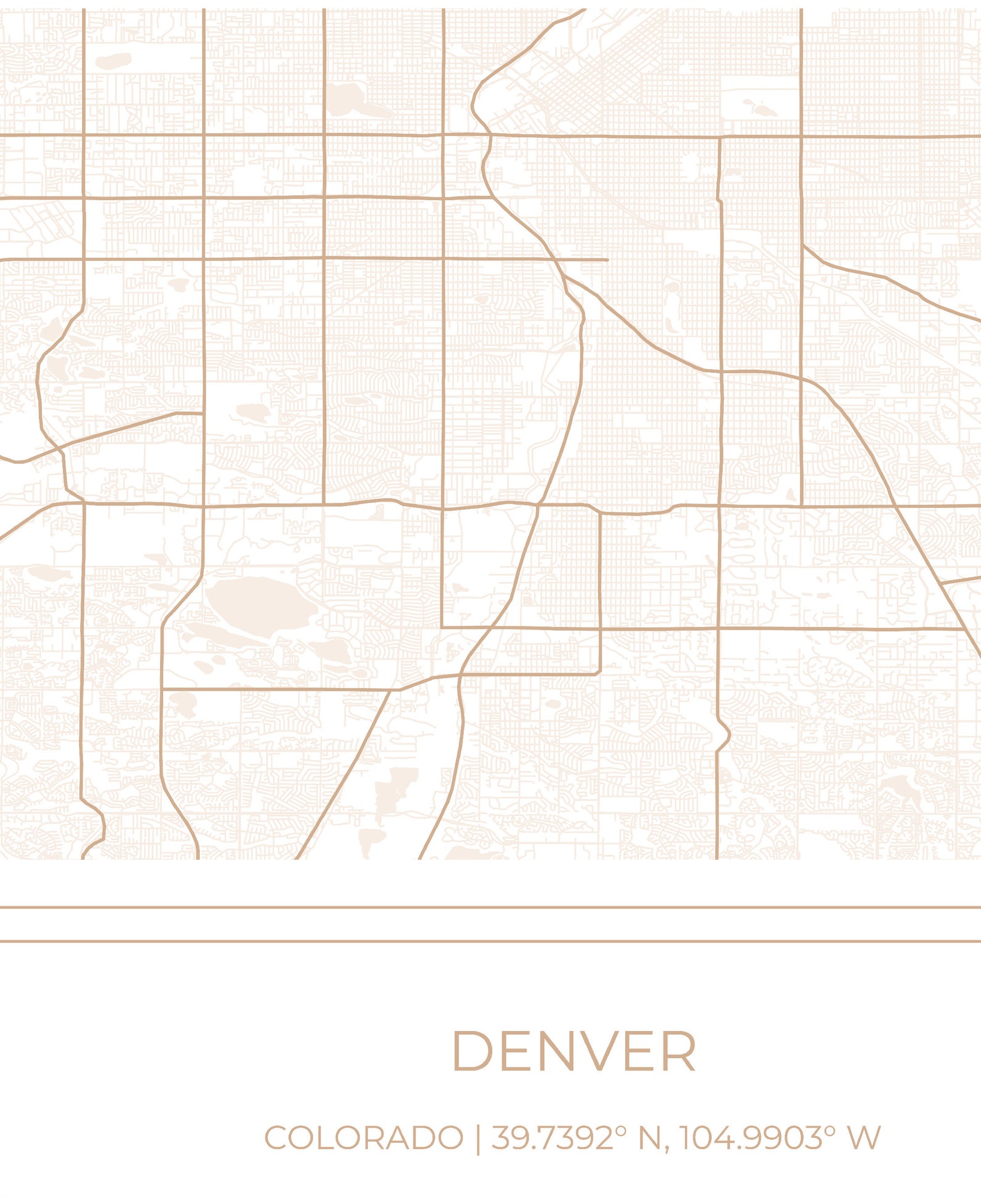 Mapa de Denver Colorado, Mapa de Denver Colorado, Mapa moderno de ...