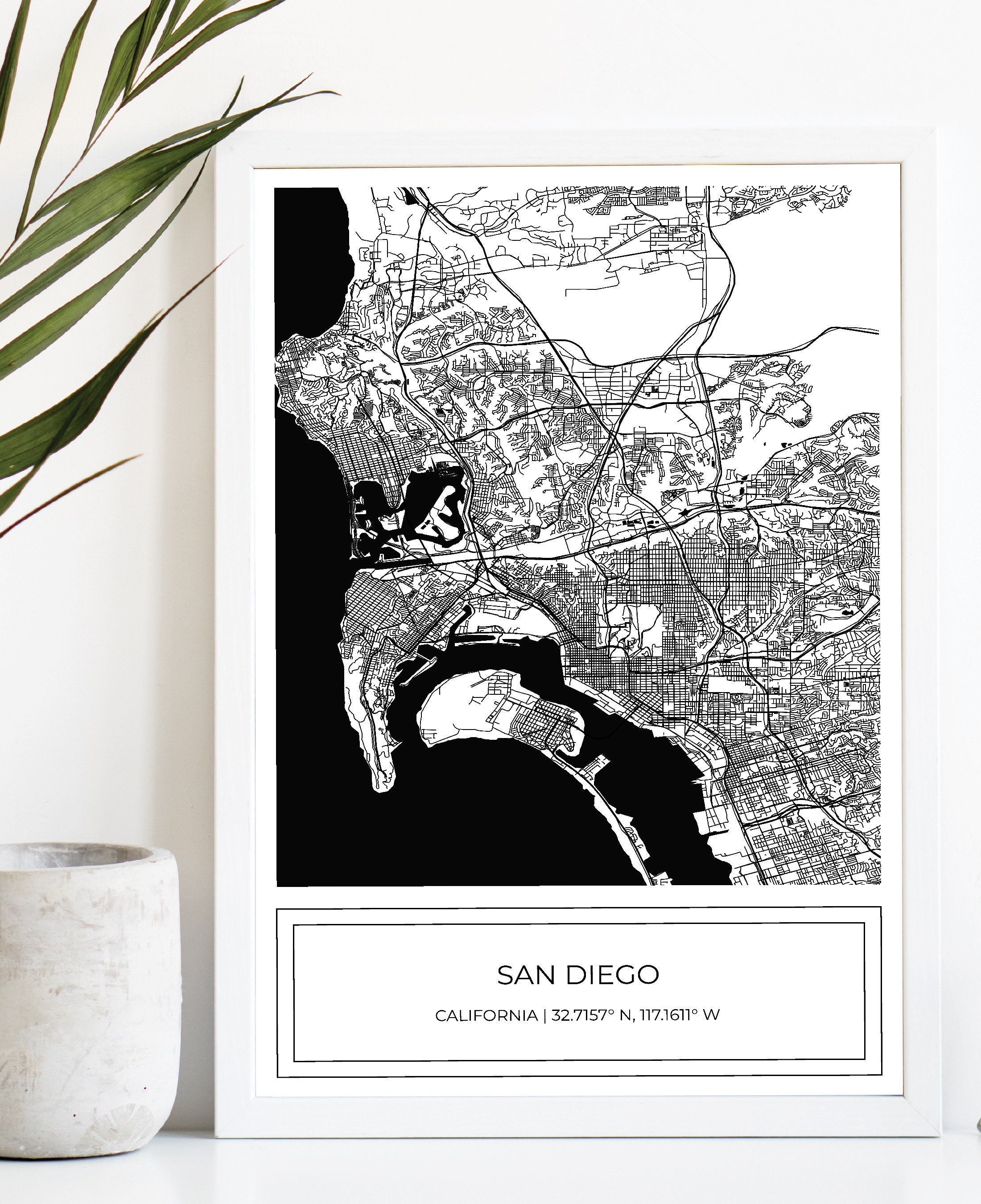 Mapa de San Diego, Mapa de San Diego, Mapa de San Diego en blanco y ...