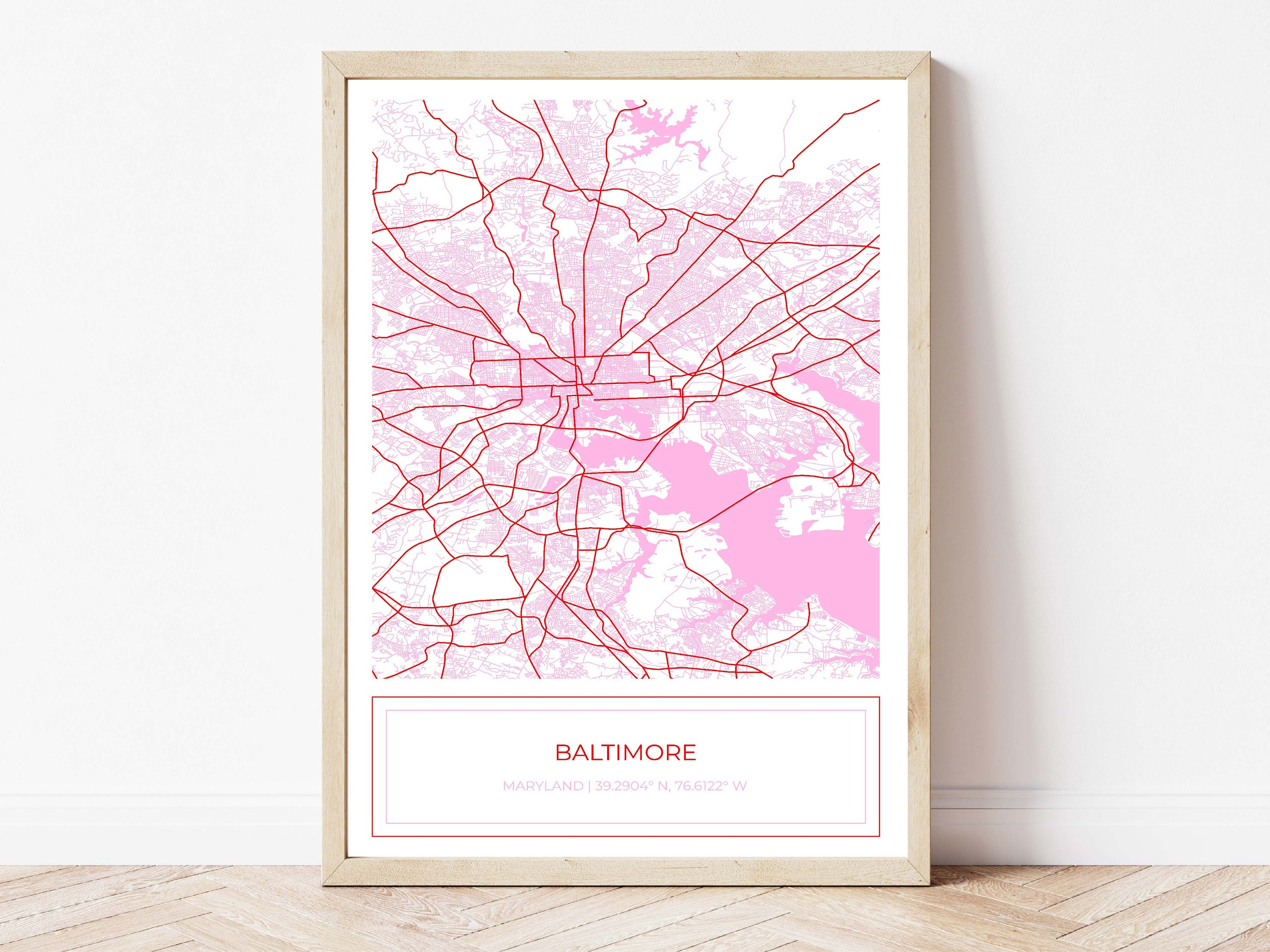 Map of Baltimore Maryland, Baltimore Maryland Map, Modern Baltimore Map ...