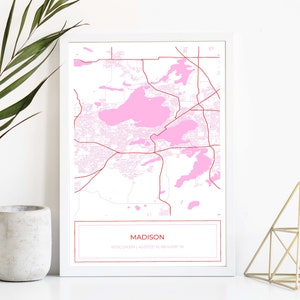 Map of Madison Wisconsin, Madison Wisconsin Map, Modern Madison Map ...