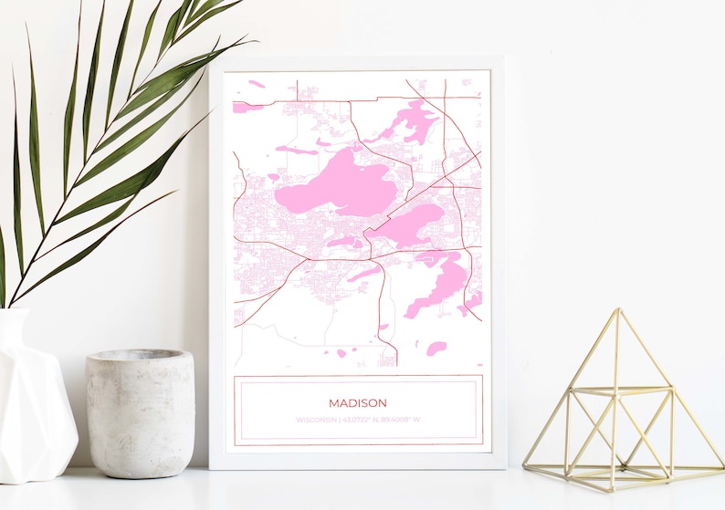 Map of Madison Wisconsin, Madison Wisconsin Map, Modern Madison Map ...