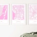 Miami Map, Map of Miami, Pink Miami Map, Miami Poster, Map of Miami ...