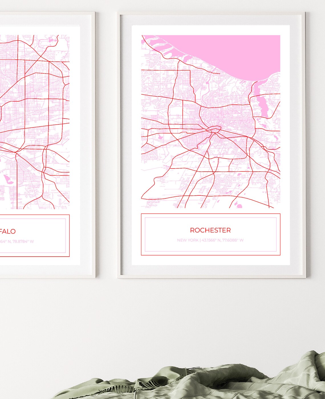 Map of Rochester New York Map, Modern Rochester Map, Modern Map Art ...