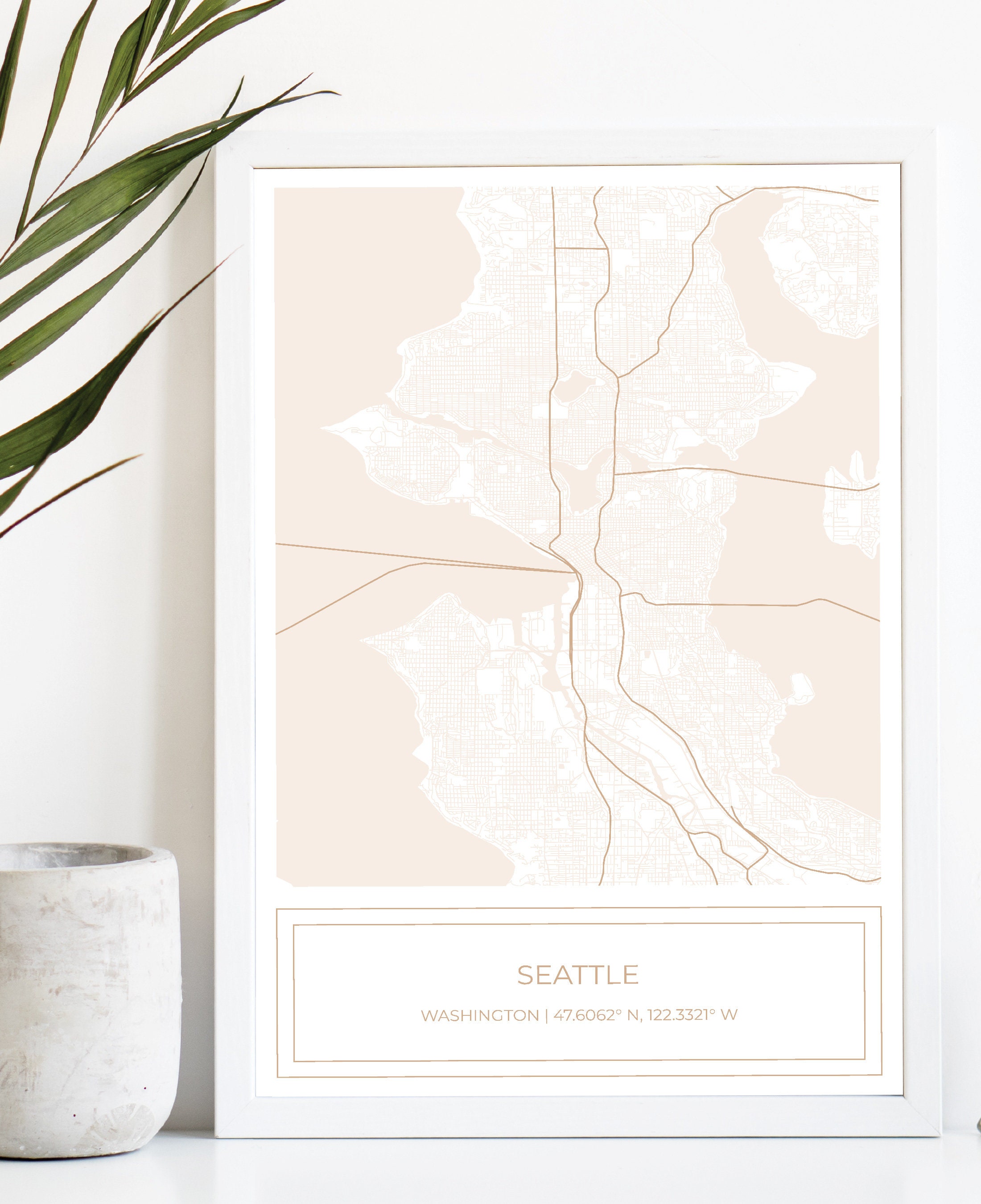 Seattle Map, Seattle Washington Map, Seattle Print, Seattle Poster Art ...