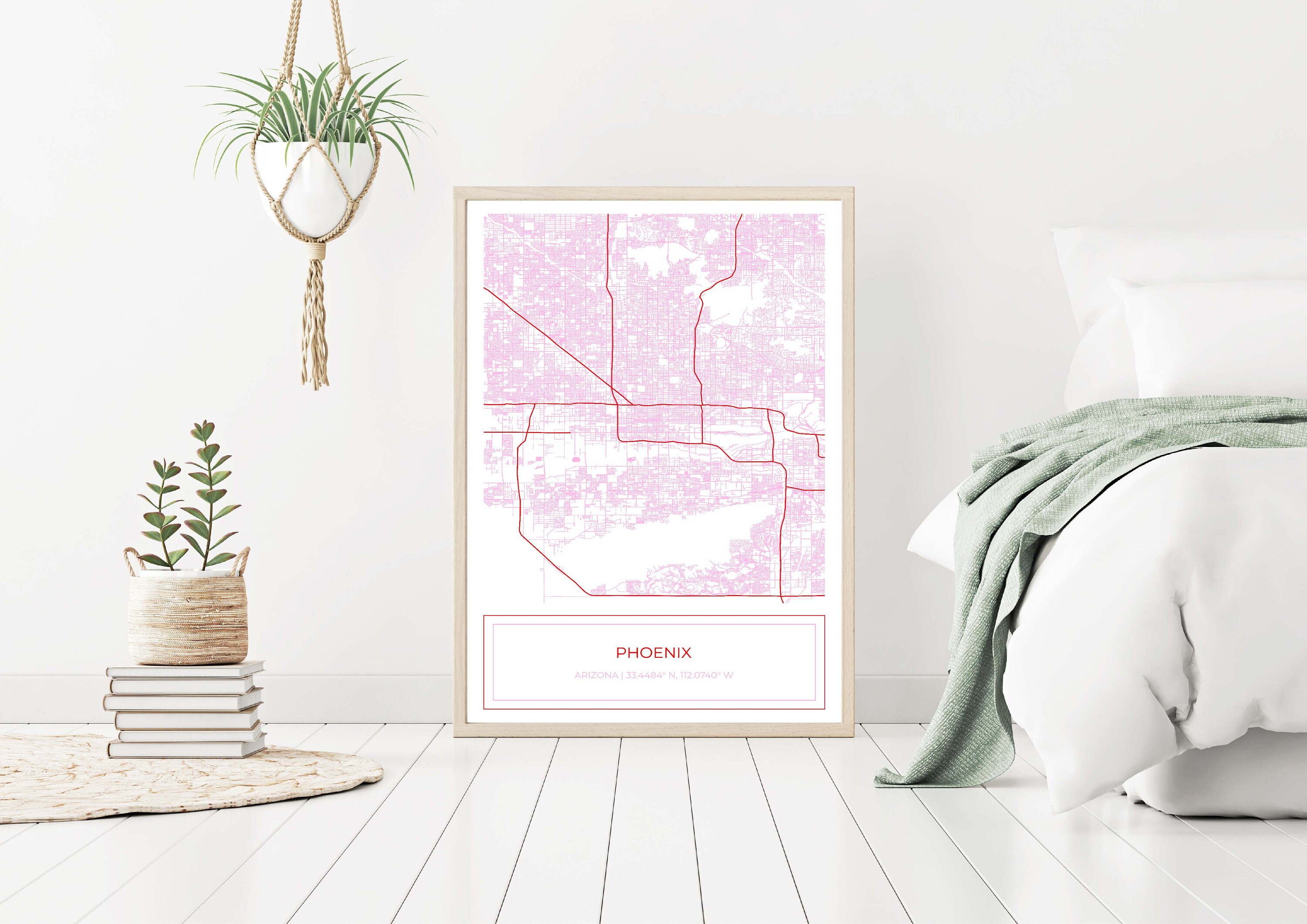 Mapa de Phoenix, Mapa de Phoenix, Mapa de Phoenix Rosa, Cartel de ...