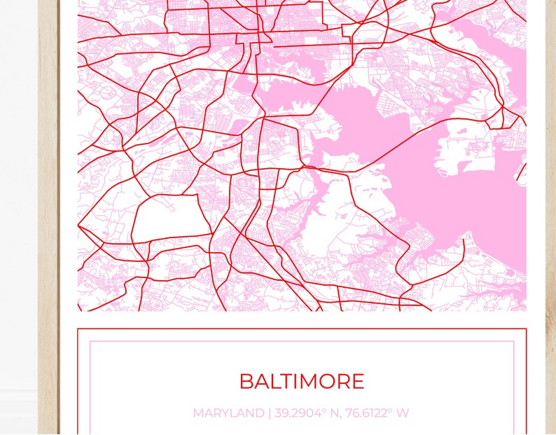 Map of Baltimore Maryland, Baltimore Maryland Map, Modern Baltimore Map ...