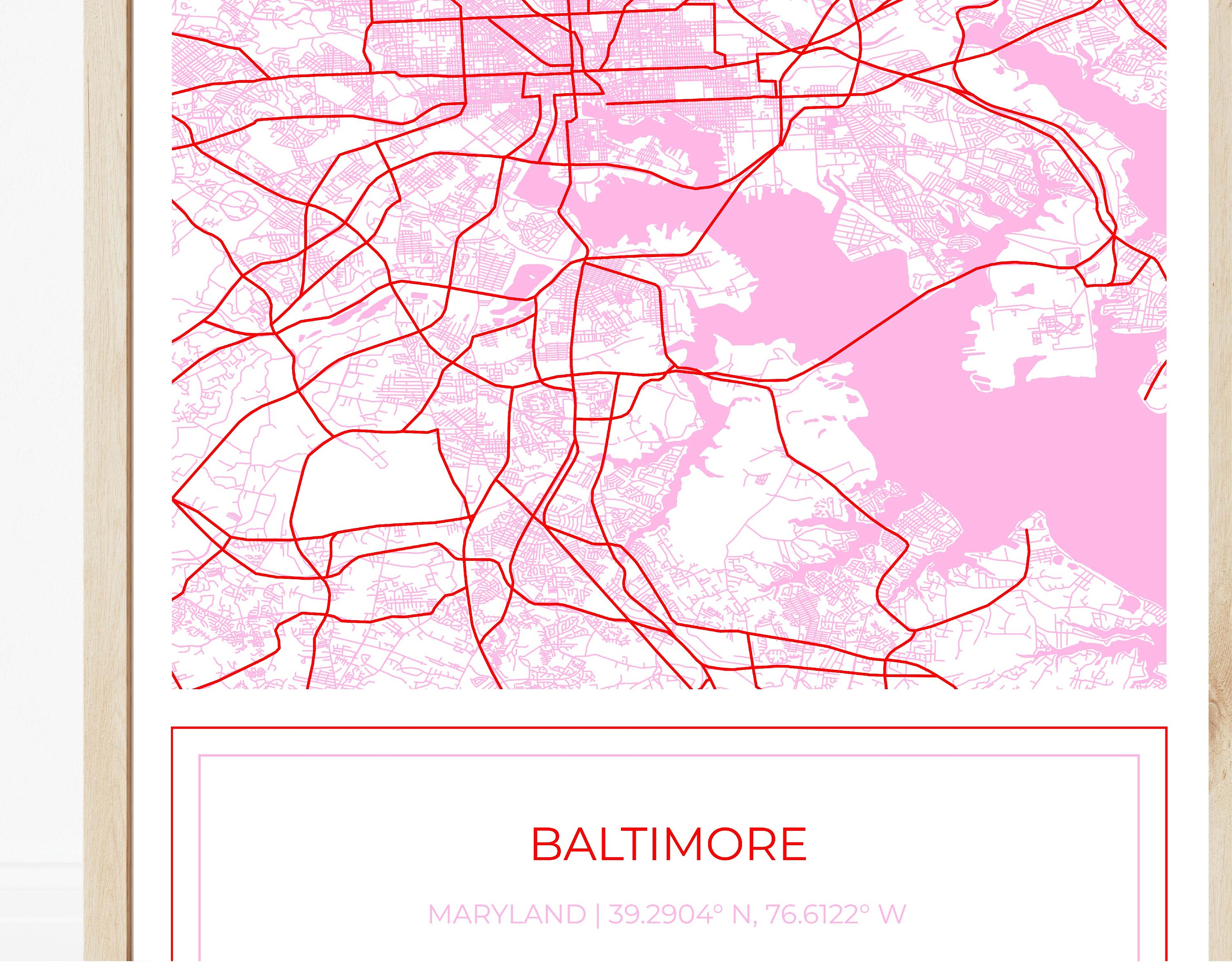 Map of Baltimore Maryland, Baltimore Maryland Map, Modern Baltimore Map ...