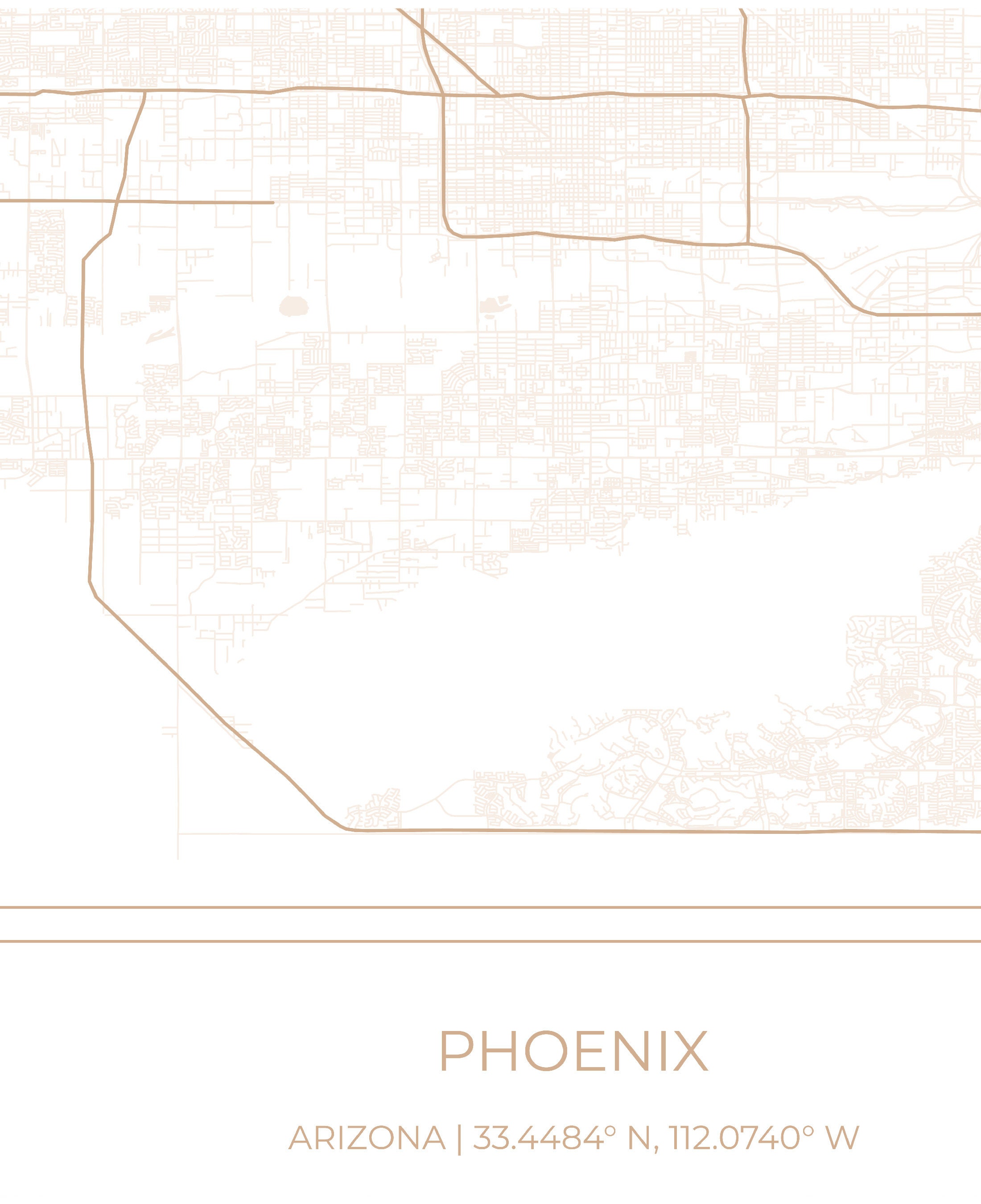 Mapa de Phoenix Arizona, Mapa de Phoenix Arizona, Mapa moderno de ...