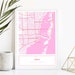 Miami Map, Map of Miami, Pink Miami Map, Miami Poster, Map of Miami ...