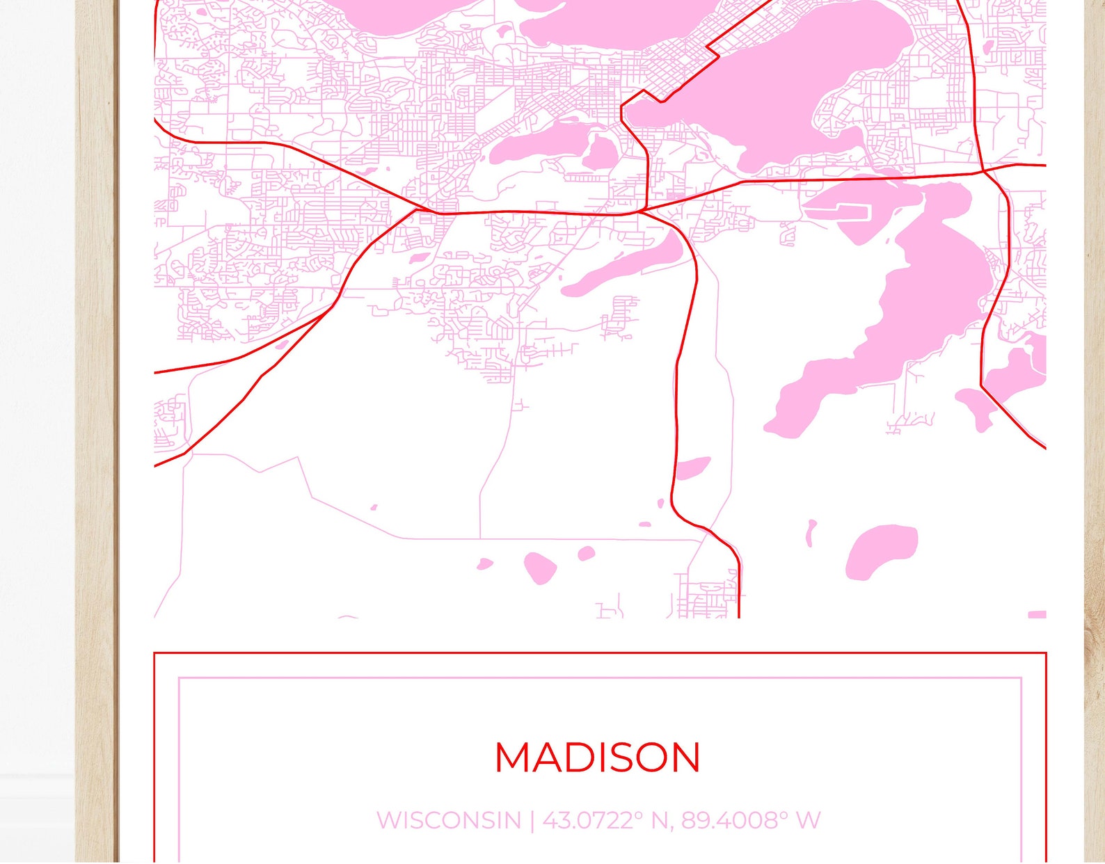 Map of Madison Wisconsin, Madison Wisconsin Map, Modern Madison Map ...