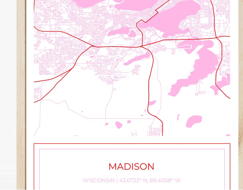 Map of Madison Wisconsin, Madison Wisconsin Map, Modern Madison Map ...