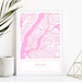 New York City Map, Map New York City, Pink Map, New York City Poster ...