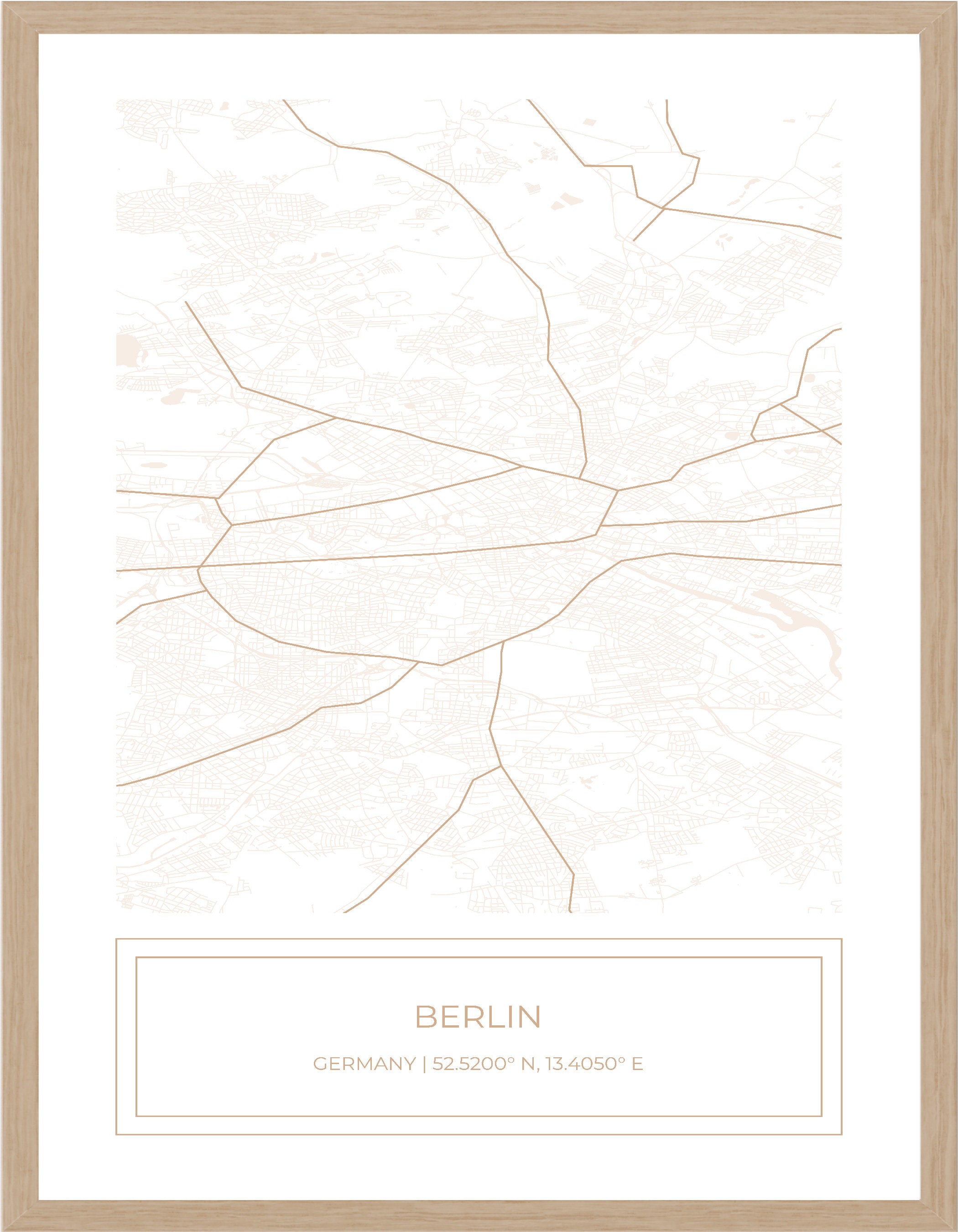 Berlin Map, Minimalist Map, Pink Berlin Map, Berlin Poster, Map of ...