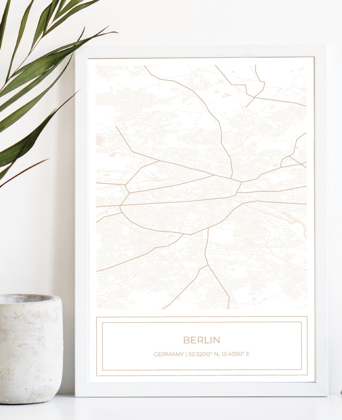 Berlin Map, Minimalist Map, Pink Berlin Map, Berlin Poster, Map of ...