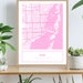Miami Map, Map of Miami, Pink Miami Map, Miami Poster, Map of Miami ...