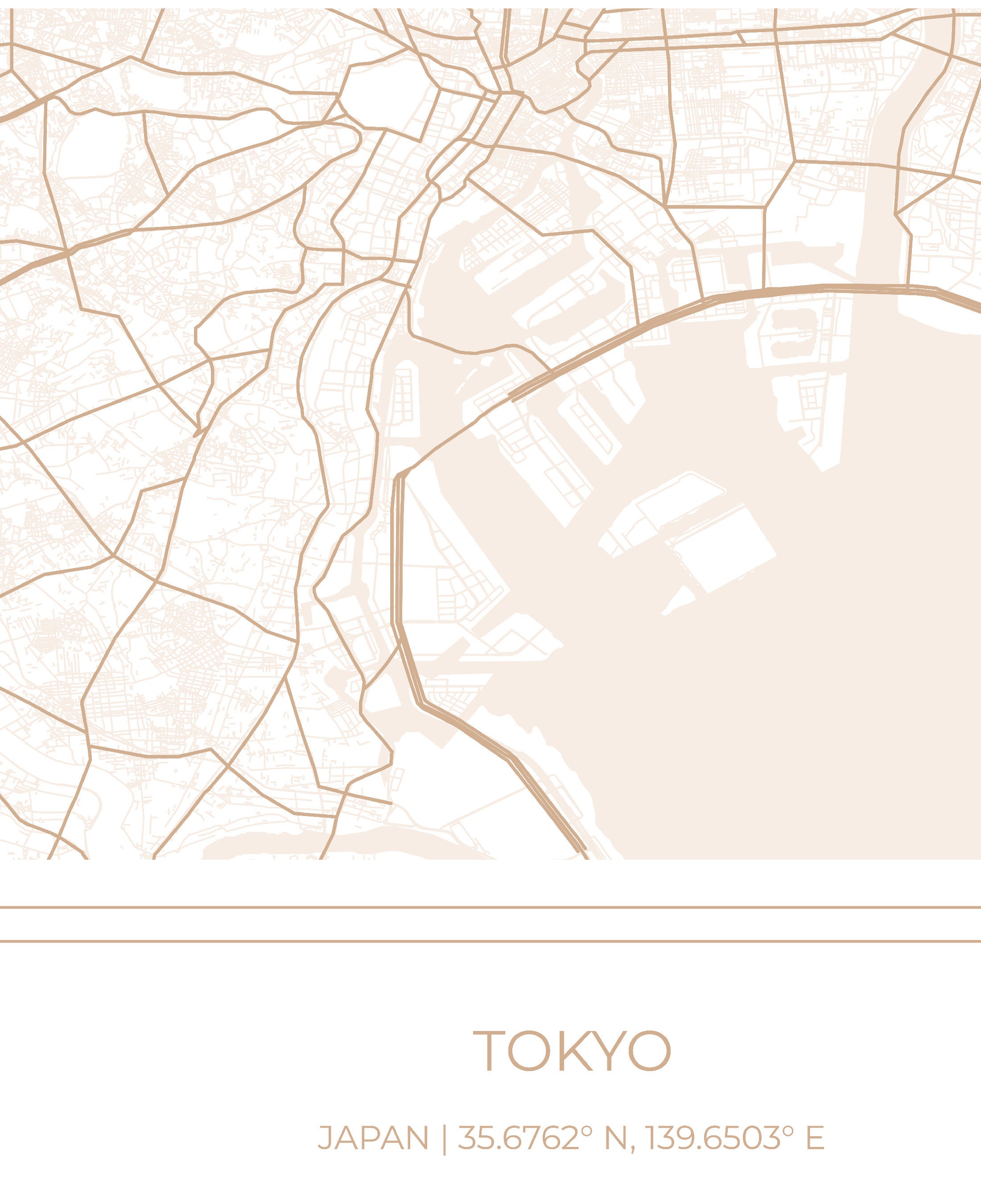 Map of Tokyo Japan Tokyo Japan Map Tokyo Map Modern Tokyo - Etsy