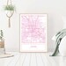Houston Map, Map of Houston, Pink Houston Map, Houston Poster, Map of ...