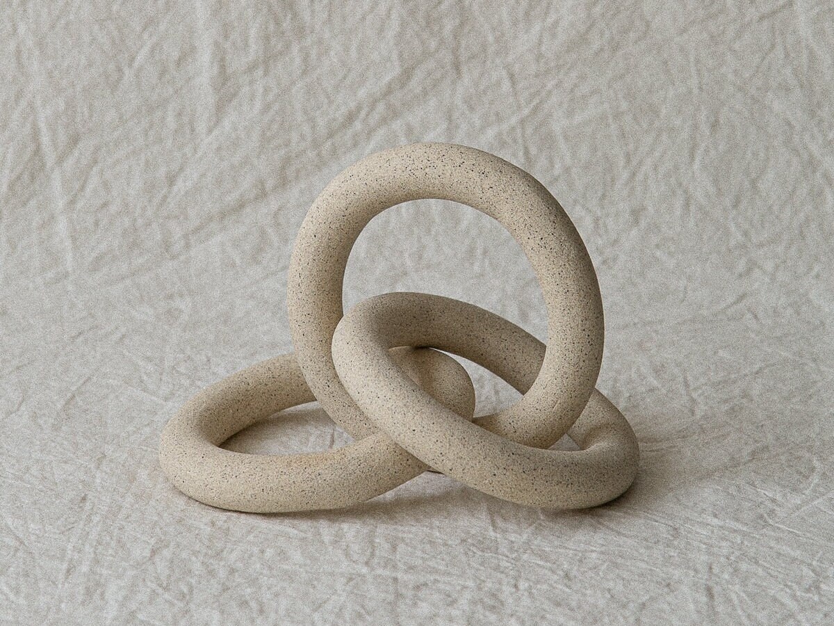 Lazylab Chain Design Ceramic Object, Interior Decorative Pottery Item ...