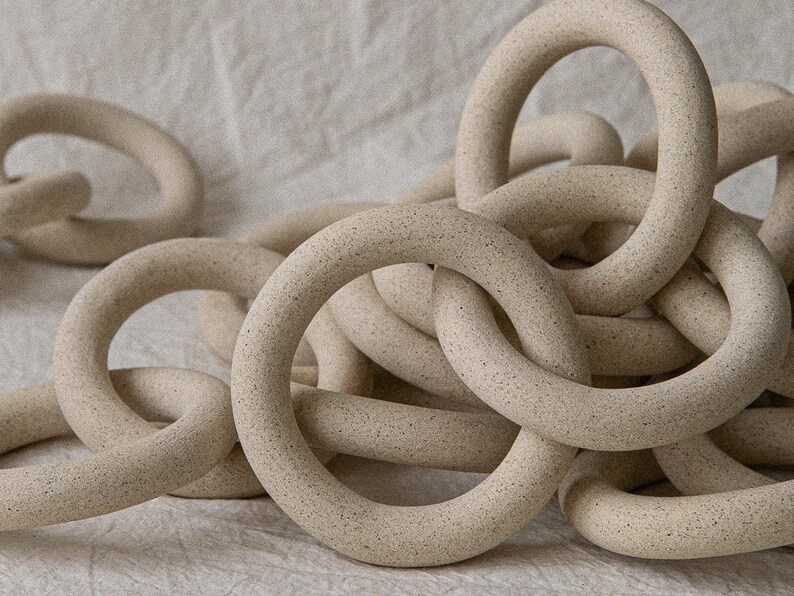 Lazylab Chain Design Ceramic Object, Interior Decorative Pottery Item ...