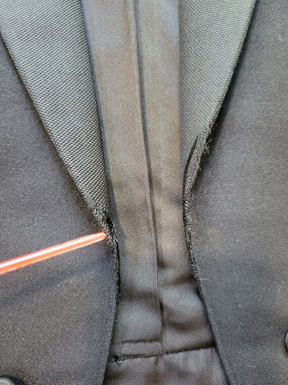 1920s Black Wool Tux Jacket Overcoat Tails Coat I Sz… Gem