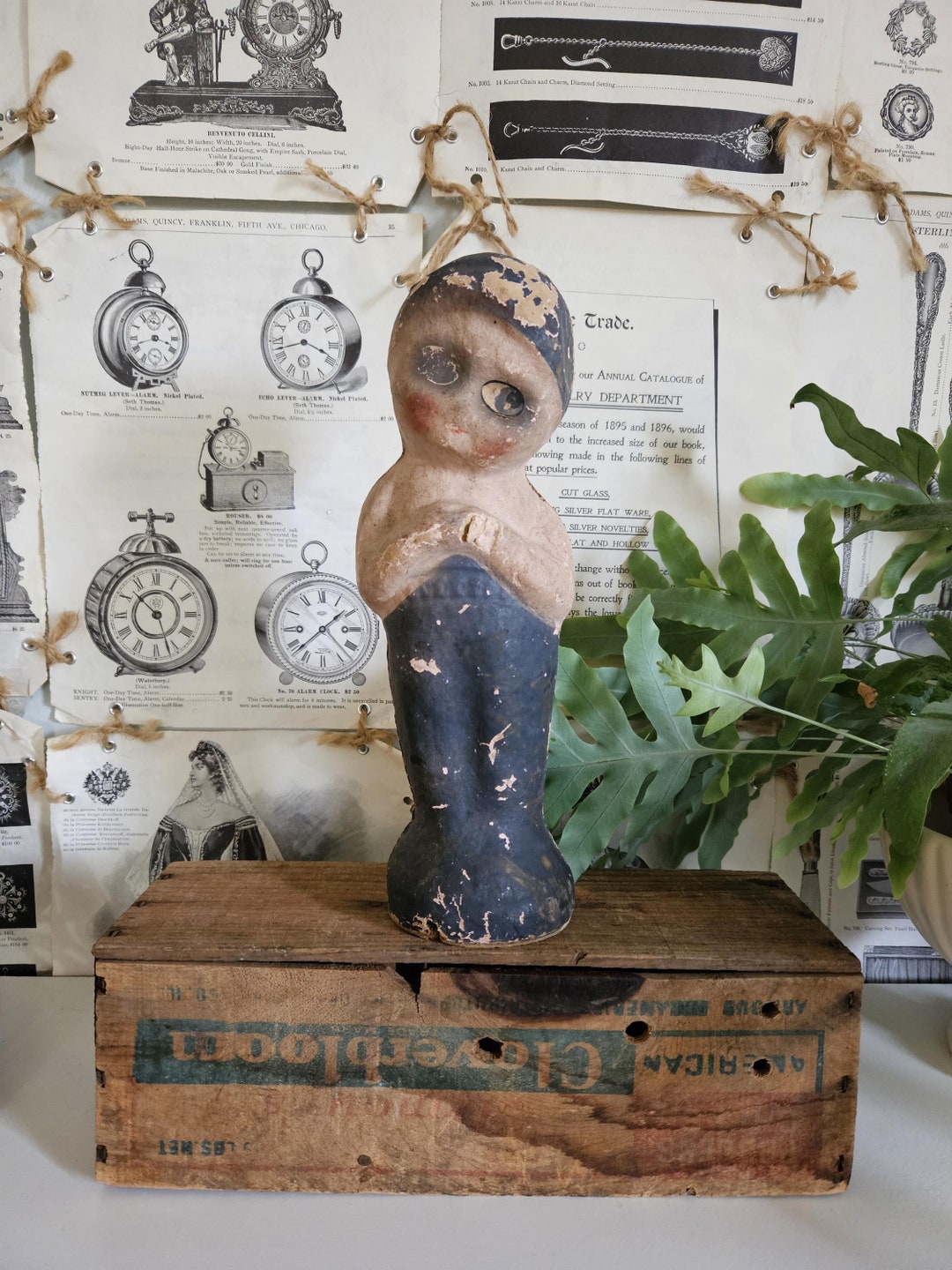 1920's Art Deco Paper Mache Flapper Doll I Unger Doll & Toy Co I ...