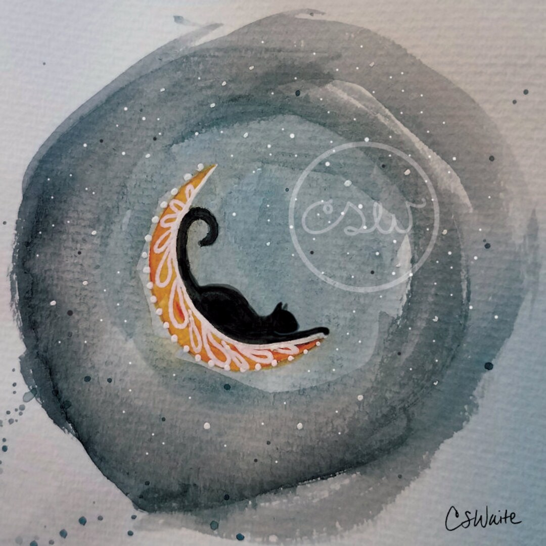 Catnap on the Moon Instant Download - Etsy