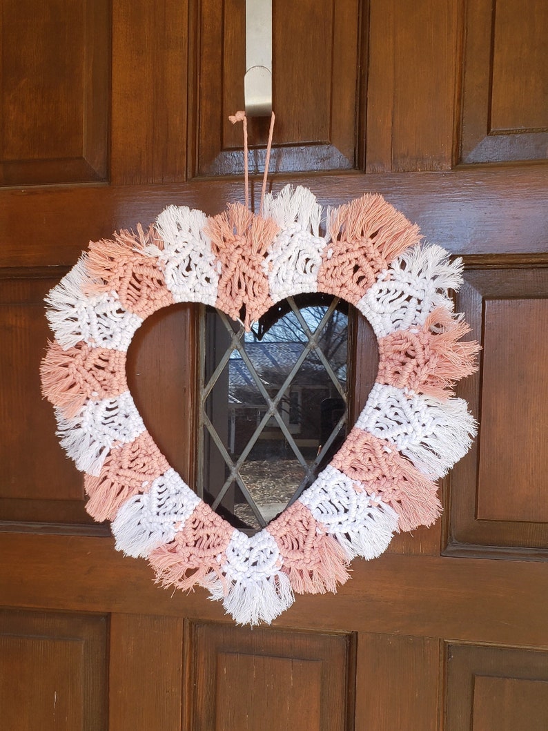 Macrame Boho Heart Wreath Valentine's Wreath - Etsy
