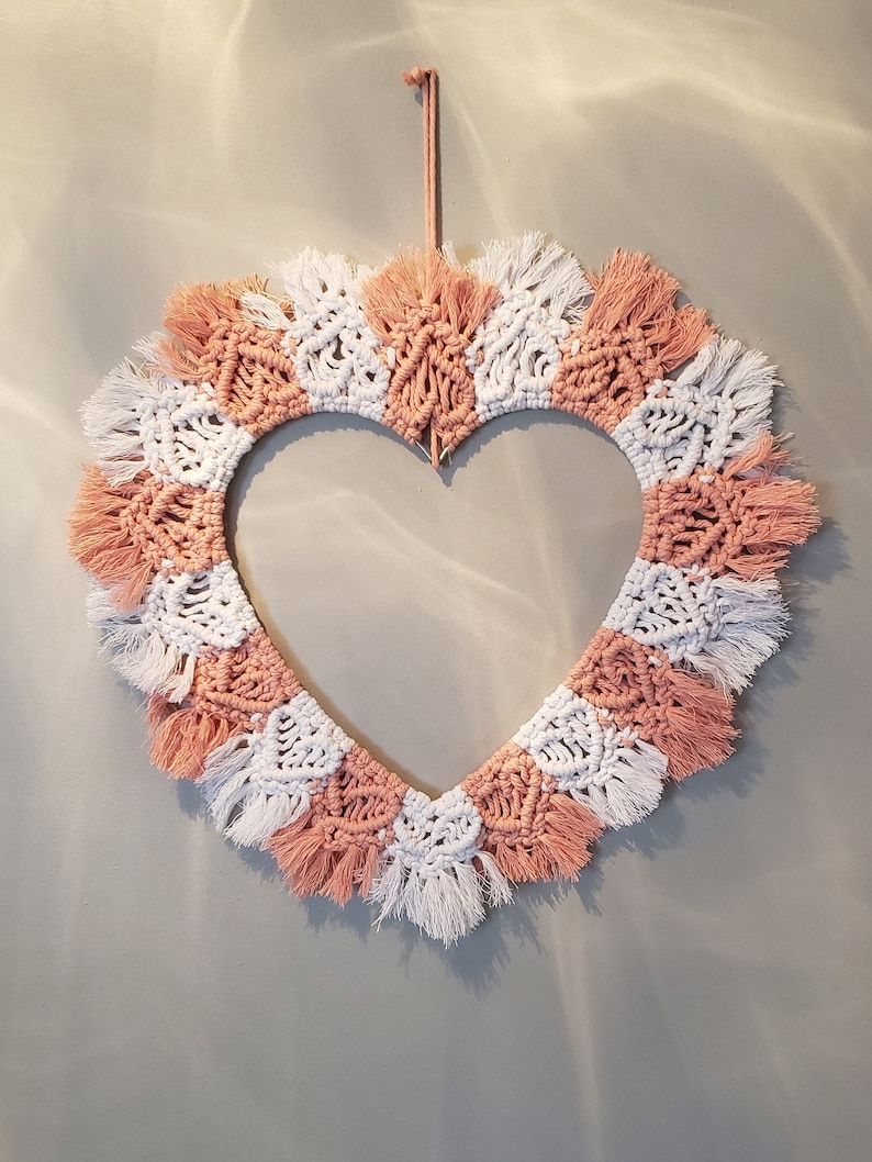 Macrame Boho Heart Wreath Valentine's Wreath - Etsy