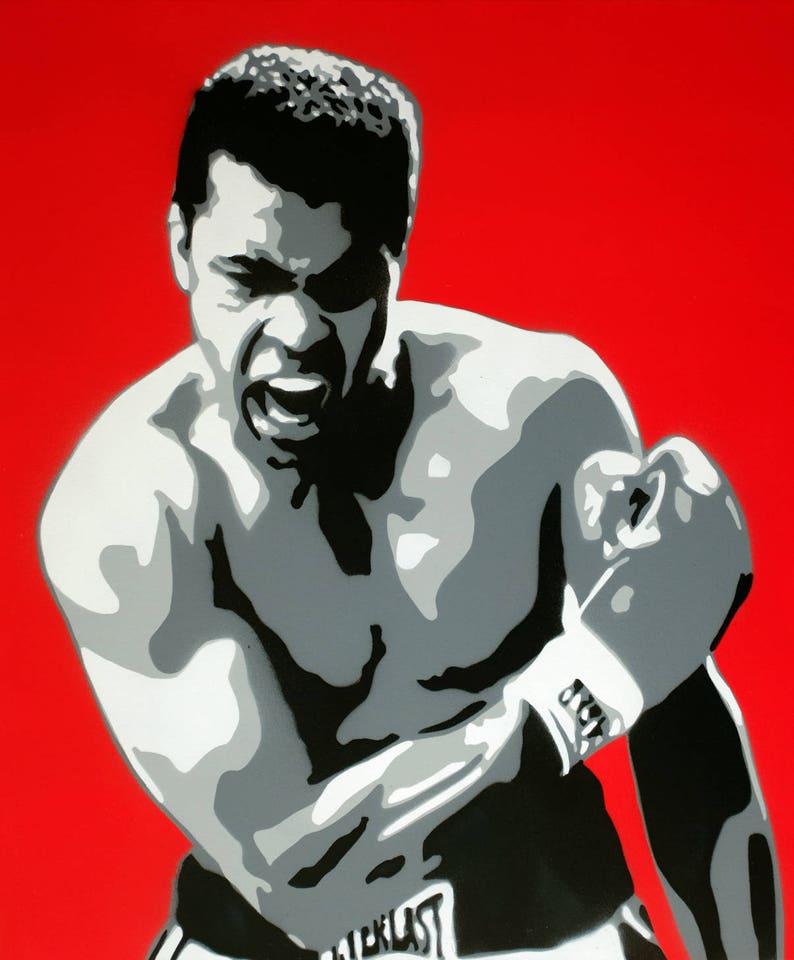 Muhammad Ali The Greatest Original Stencil Art | Etsy
