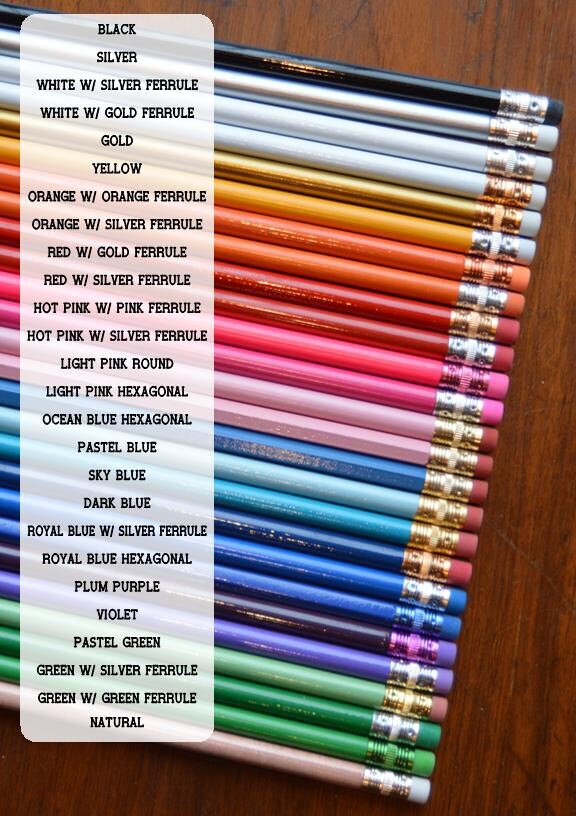 Pencils Custom Name Pencils Set of 15 Gold Foil Pencils | Etsy