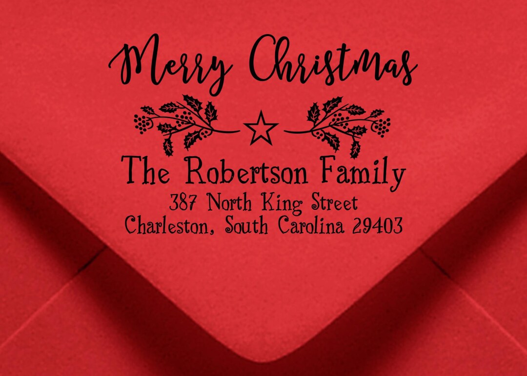 Christmas Stamp, Return Address Stamp, Christmas Card Stamp ...