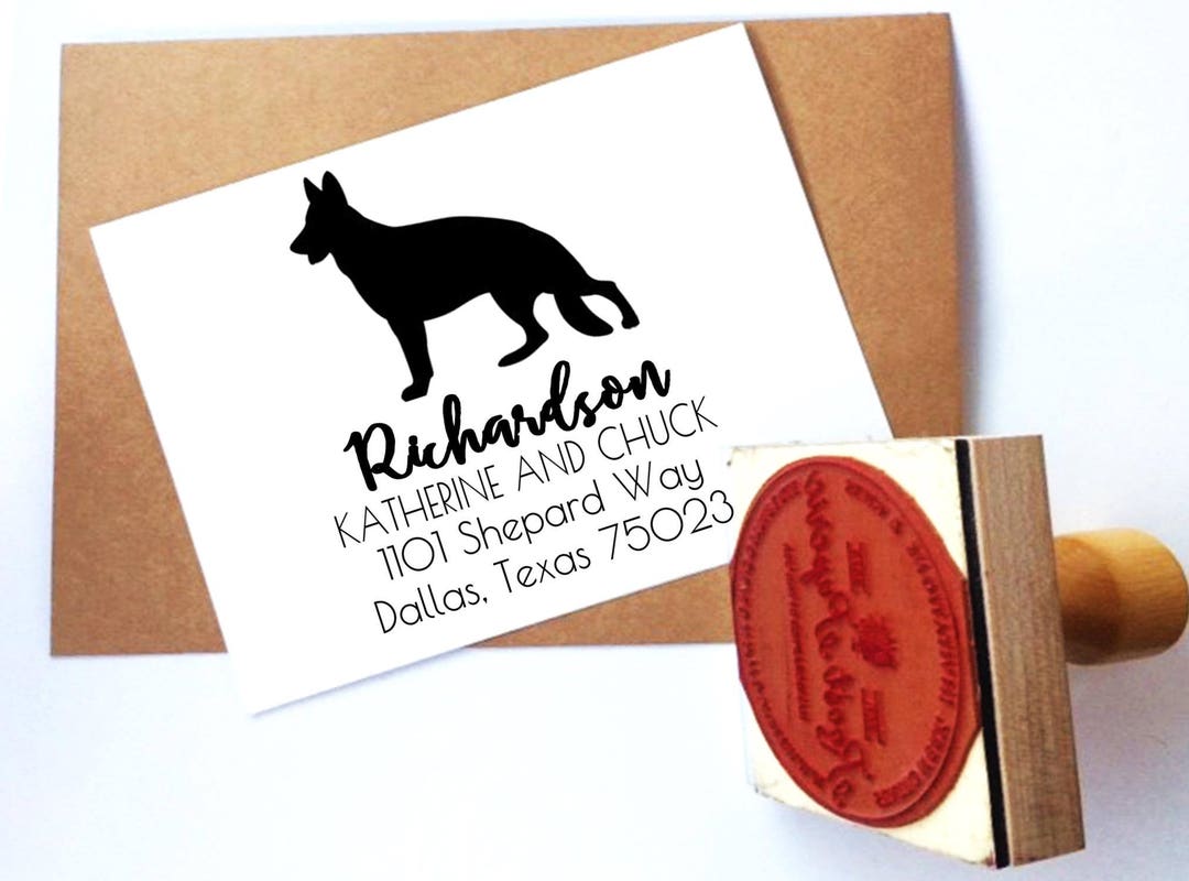 German Shepherd, Custom Stamp, Any Breed Dog Stamp, Self Inking Stamp ...