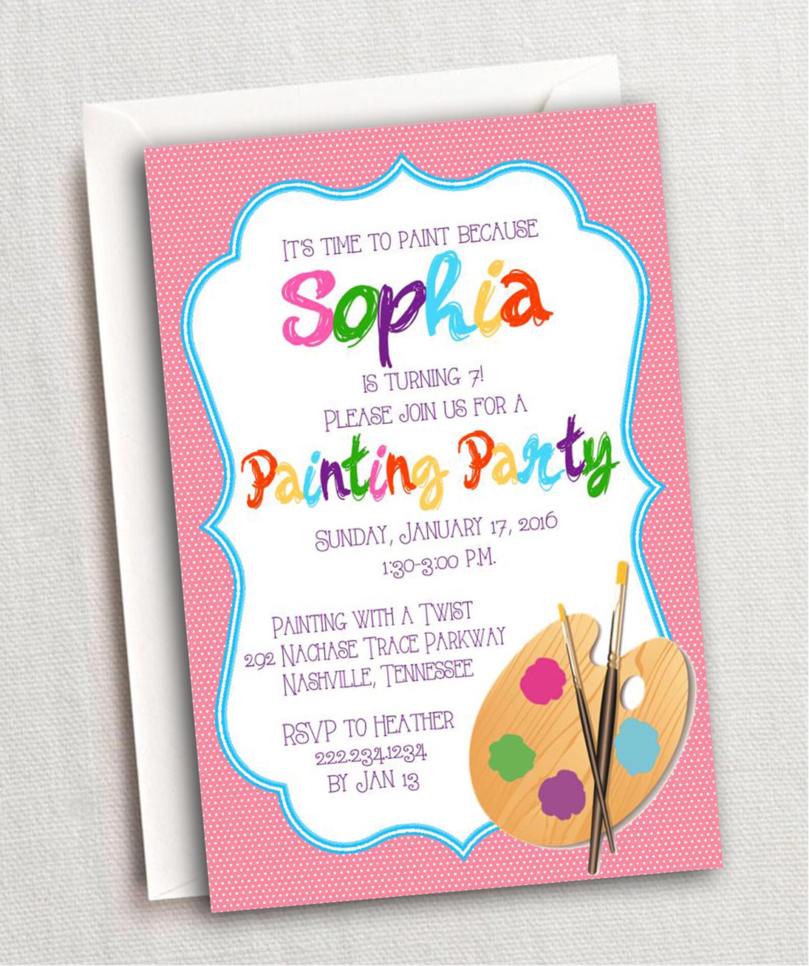 Painting Party Invitation Art Party Invitation Painting With | Etsy