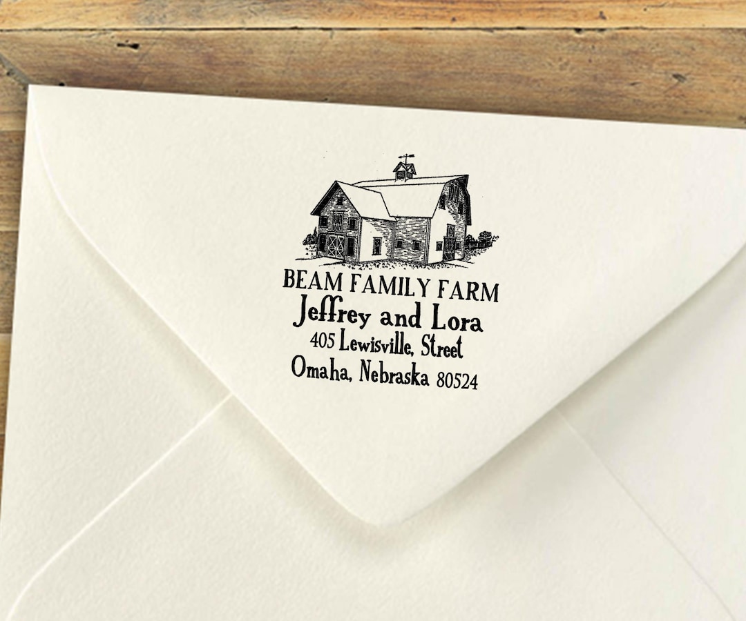 Custom Farm Logo Rubber Stamp: Homestead Address Stamp - Etsy