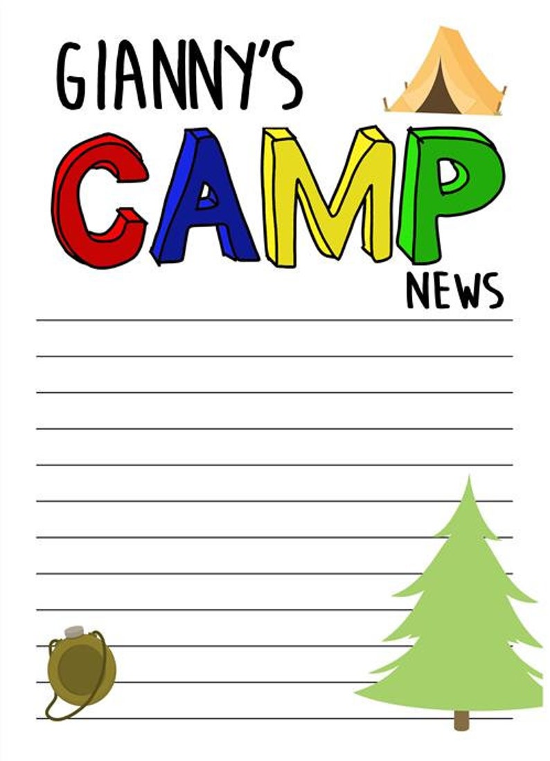 Personalized Camp Stationery Kids Notecards With Envelopes Set of 20 - Etsy