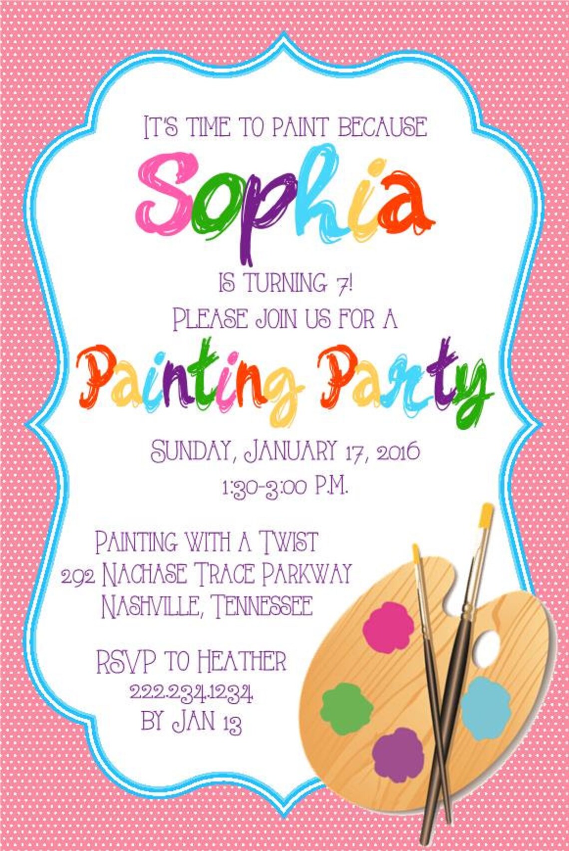 Painting Party Invitation Art Party Invitation Painting With | Etsy