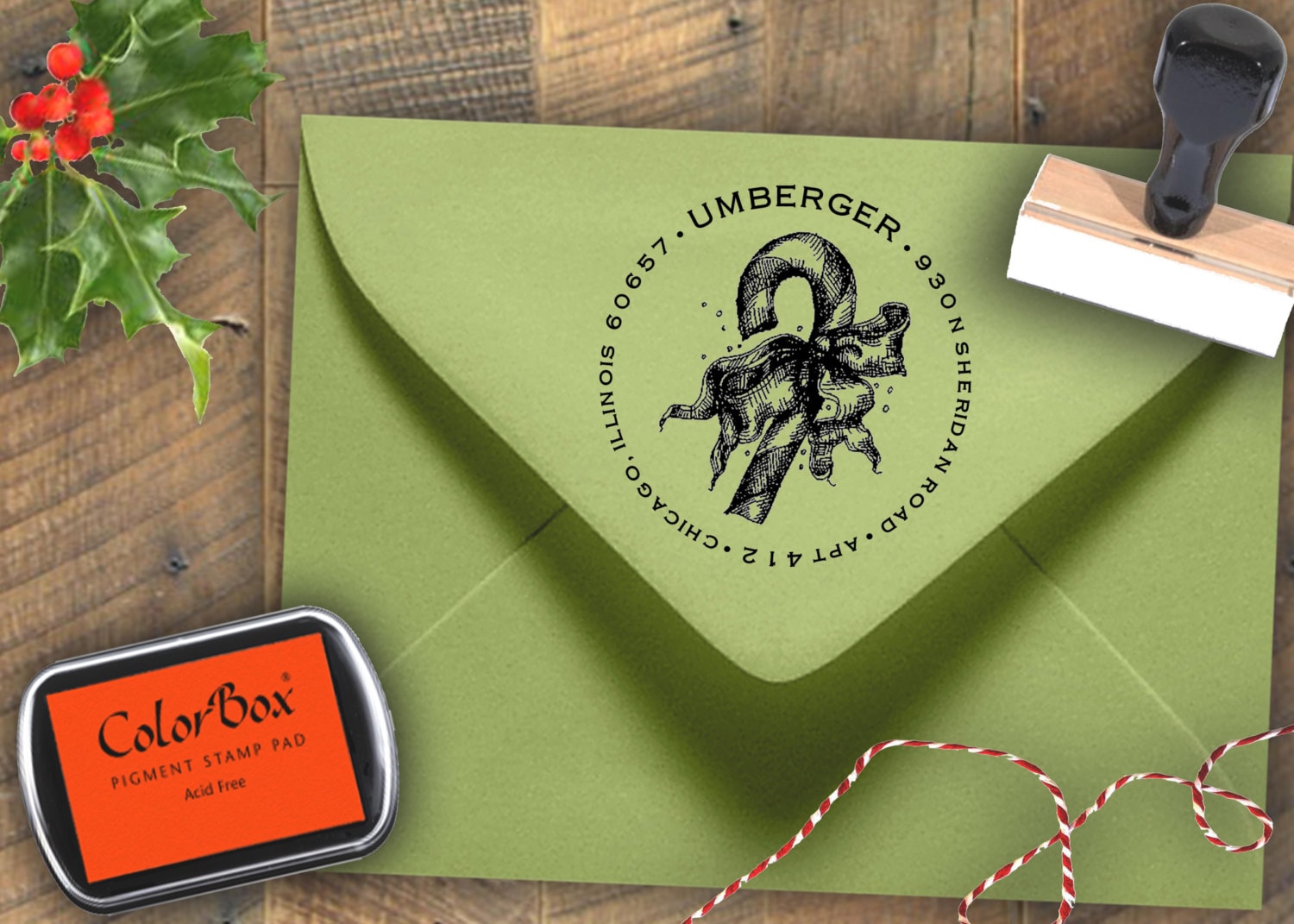 Christmas Stamp Return Address Stamp Christmas Card Stamp | Etsy