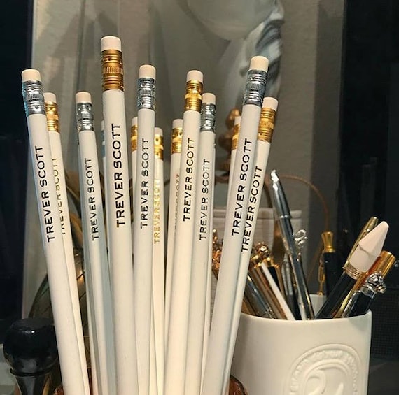 Custom Pencils Set of 12 Custom Pencils Gold Foil Pencils - Etsy