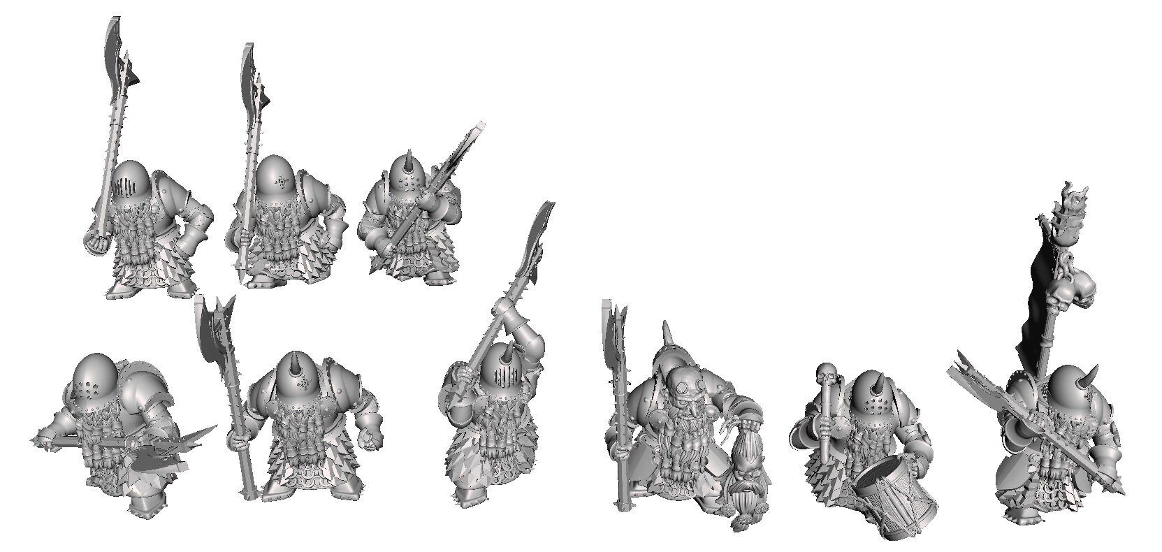 Evil Dwarf Inferno Guard Great Axes 9X Includes Command Stls - Etsy