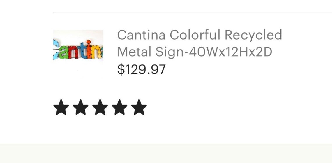 Cantina Colorful Recycled Metal Sign-40wx12hx2d - Etsy