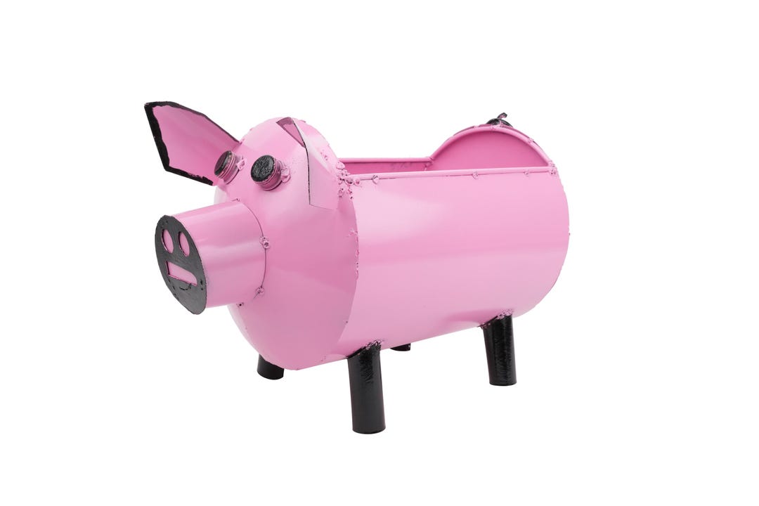 Patty the Metal Garden Pig Planter-yard Art-17x12x11h Inch-metal Art ...