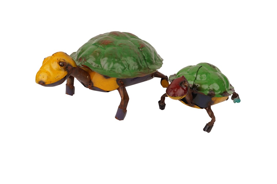 Recycled Metal Turtle-yard Art-decor-garden-handmade-hand Painted-patio ...
