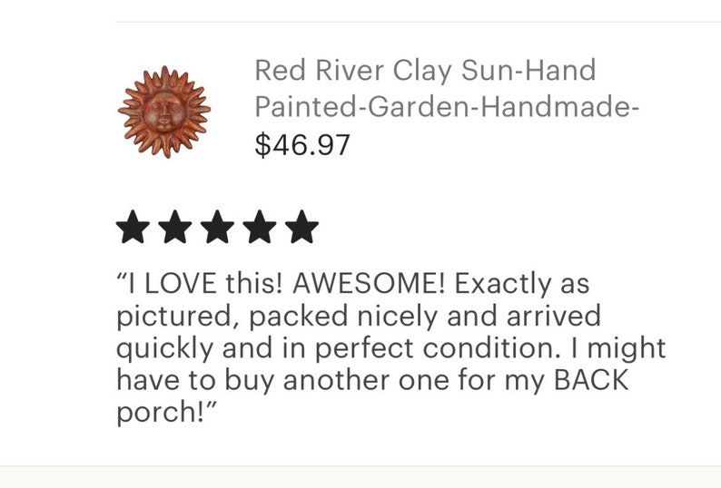 Red River Clay Sun-hand Painted-garden-handmade-garden - Etsy