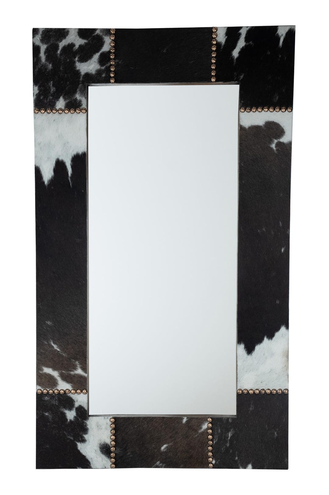 Cheyenne Cowhide Mirror-wood-34x40 Inches-accent Mirror-vanity Mirror ...