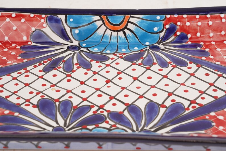 Clearance-talavera Ceramic Rectangular Party Platter-hand Painted ...