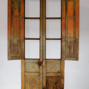 Antique Pair Mexican Old Doors-#90-primitive-rustic-39x92x2-headboard ...