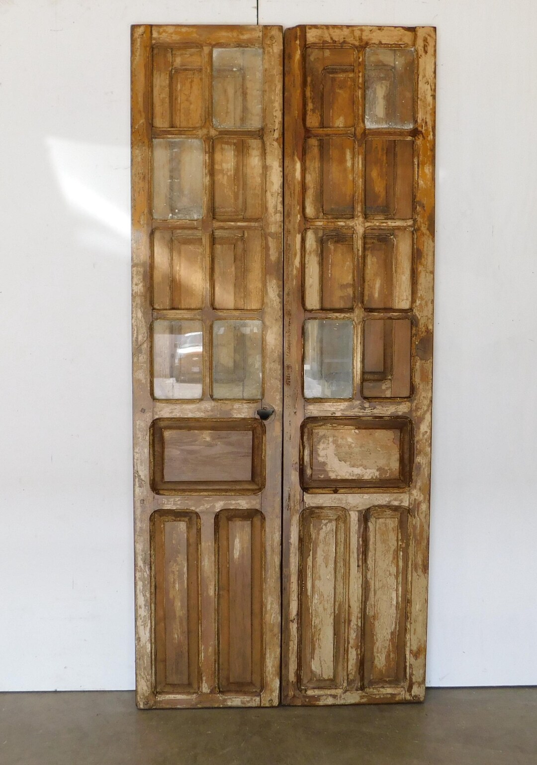 Antique Pair Carved Mexican Old Doors-glass-#14-primitive-rustic-39 ...