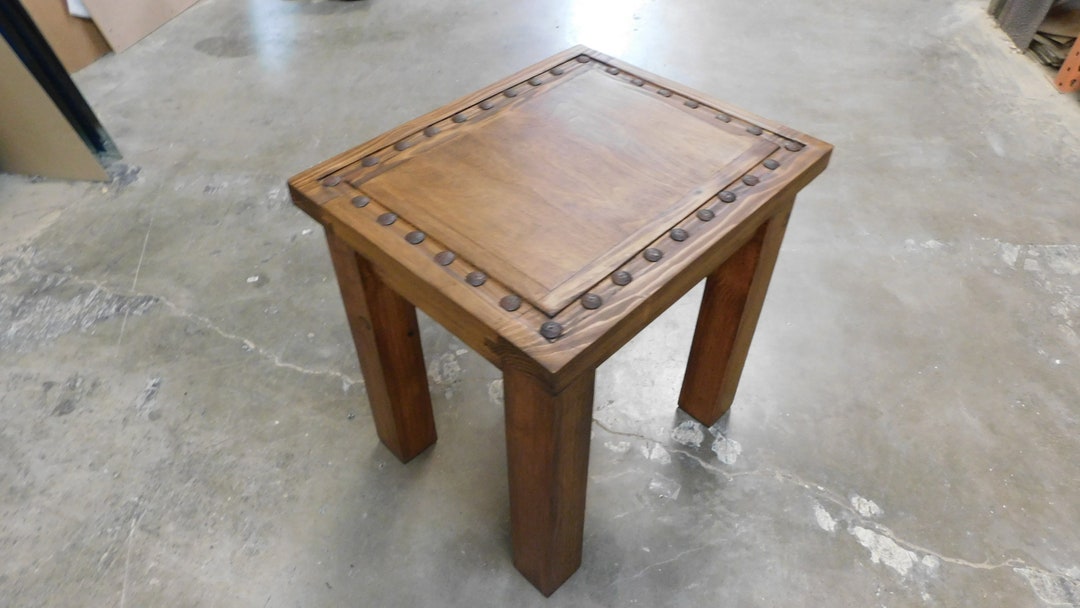 Wind River End Table-cowboy-western-nail Heads-solid Wood-handmade ...