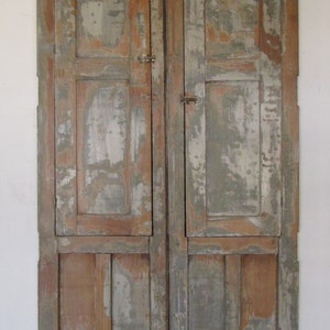 Antique Pair Carved Mexican Old Doors-#152-primitive-rustic-44.5x97.5 ...